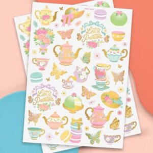 xo, Fetti Tea Party Temporary Tattoos - 48 Glitter Styles | Partea Birthday Party Supplies, Tea Kettle, Cupcakes, Butterfly Arts and Crafts, Easter, Mother's Day