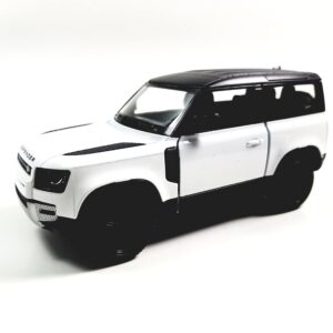 kinsmart land rover defender 90 eggshell white 136 scale diecast suv,small