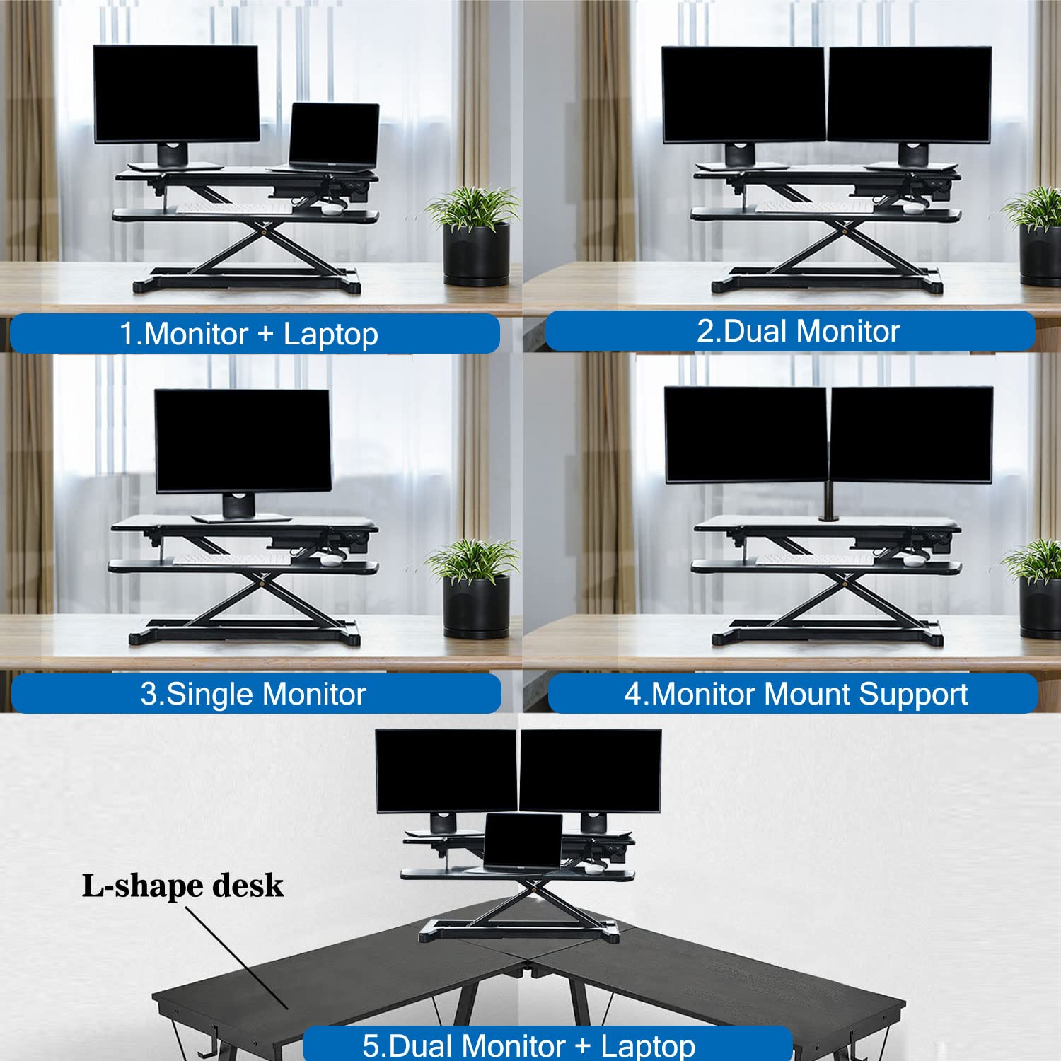 Aveyas [Electric] Motorized Standing Desk Converter, 32'' Speed Plus Version Height Adjustable Ergonomic Sit to Stand Up Riser, Dual Monitor Lift Computer Workstation with Wide Keyboard Tray