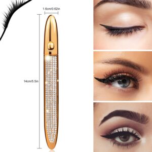 ICORIC Liquid Eyeliner Pen Waterproof, Magic Self-adhesive Long-Lasting Eyelash Glue Pen, Non Magnetic, No Blooming Quick Drying Magnetic Eye Liner (Gold Black 1Pcs)