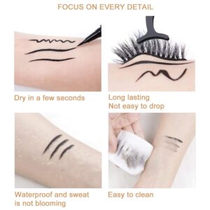 ICORIC Liquid Eyeliner Pen Waterproof, Magic Self-adhesive Long-Lasting Eyelash Glue Pen, Non Magnetic, No Blooming Quick Drying Magnetic Eye Liner (Gold Black 1Pcs)