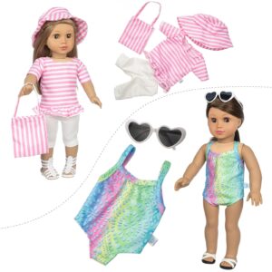 BDDOLL 23 Pcs 18 Inch Girl Doll Clothes and Accessories for 18 Inch Doll Dress with Our Generation Dolls Including 10 Complete Sets of Clothing Outfits