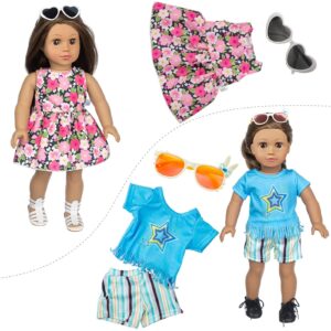 BDDOLL 23 Pcs 18 Inch Girl Doll Clothes and Accessories for 18 Inch Doll Dress with Our Generation Dolls Including 10 Complete Sets of Clothing Outfits