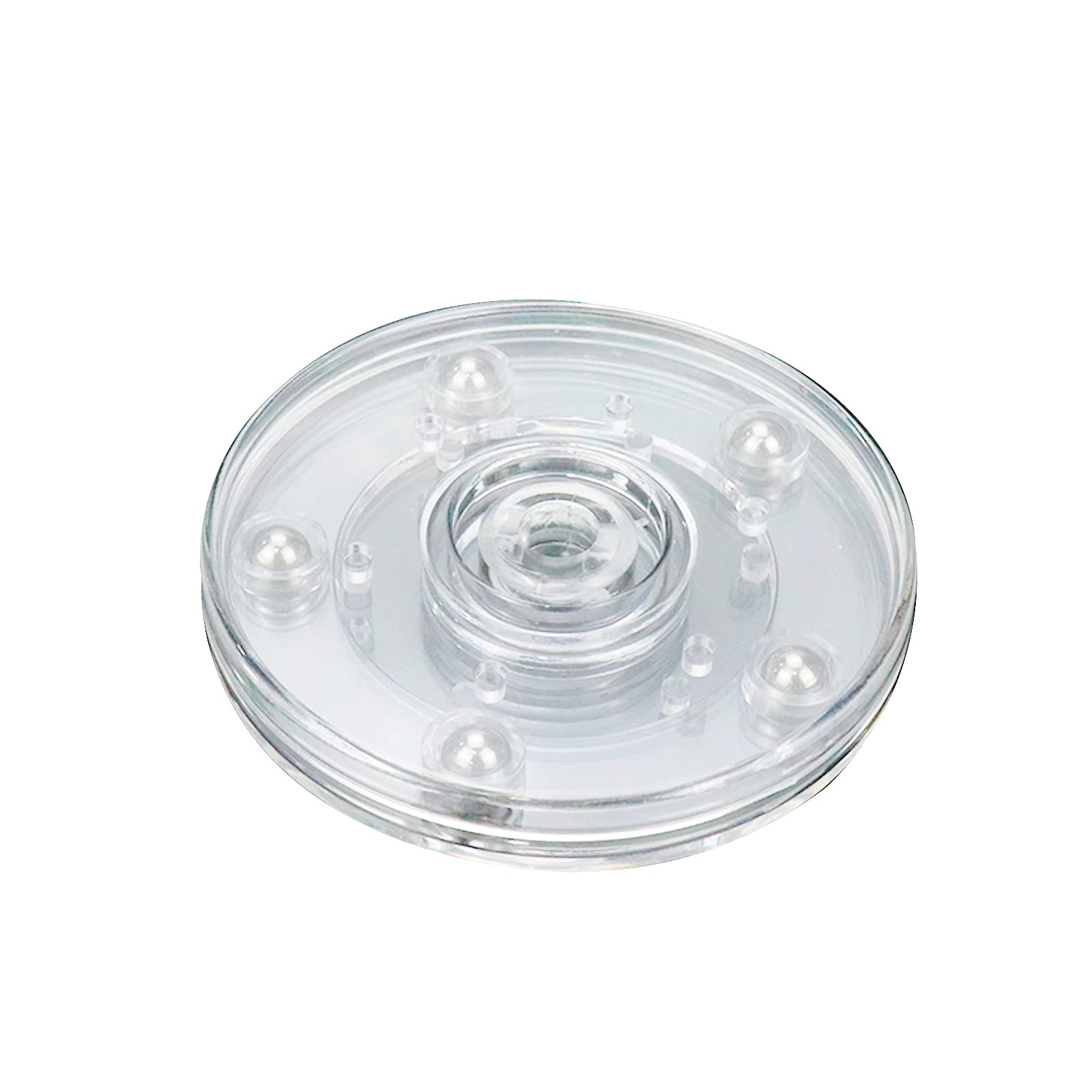 LC LICTOP Lazy Susan Hardware Rotating Turntable Bearing Round Swivel Plate 75mm/2.95" Transparent Turntable Organizer Acrylic for Spice Rack Table Cake Kitchen Pantry Decorating 4pcs