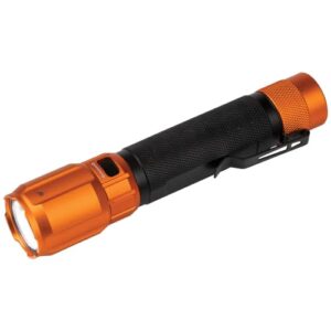 Klein Tools 56413 Rechargeable 2-Color LED Flashlight, Holster, Spotlight, Floodlight, Red LED, 1000 Lumens, USB Cable, Camping, Hunting