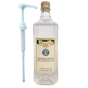 starbucks company, starbucks authentic flavoring syrup for coffee and tea with white pump (sugar free vanilla)