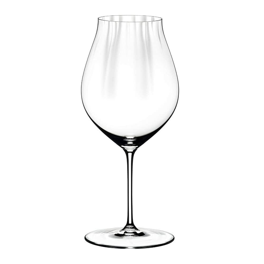 Riedel Performance Pinot Noir Wine Glass (2-Pack) Bundle with Large Microfiber Polishing Cloth and Wine Pourer (4 Items)