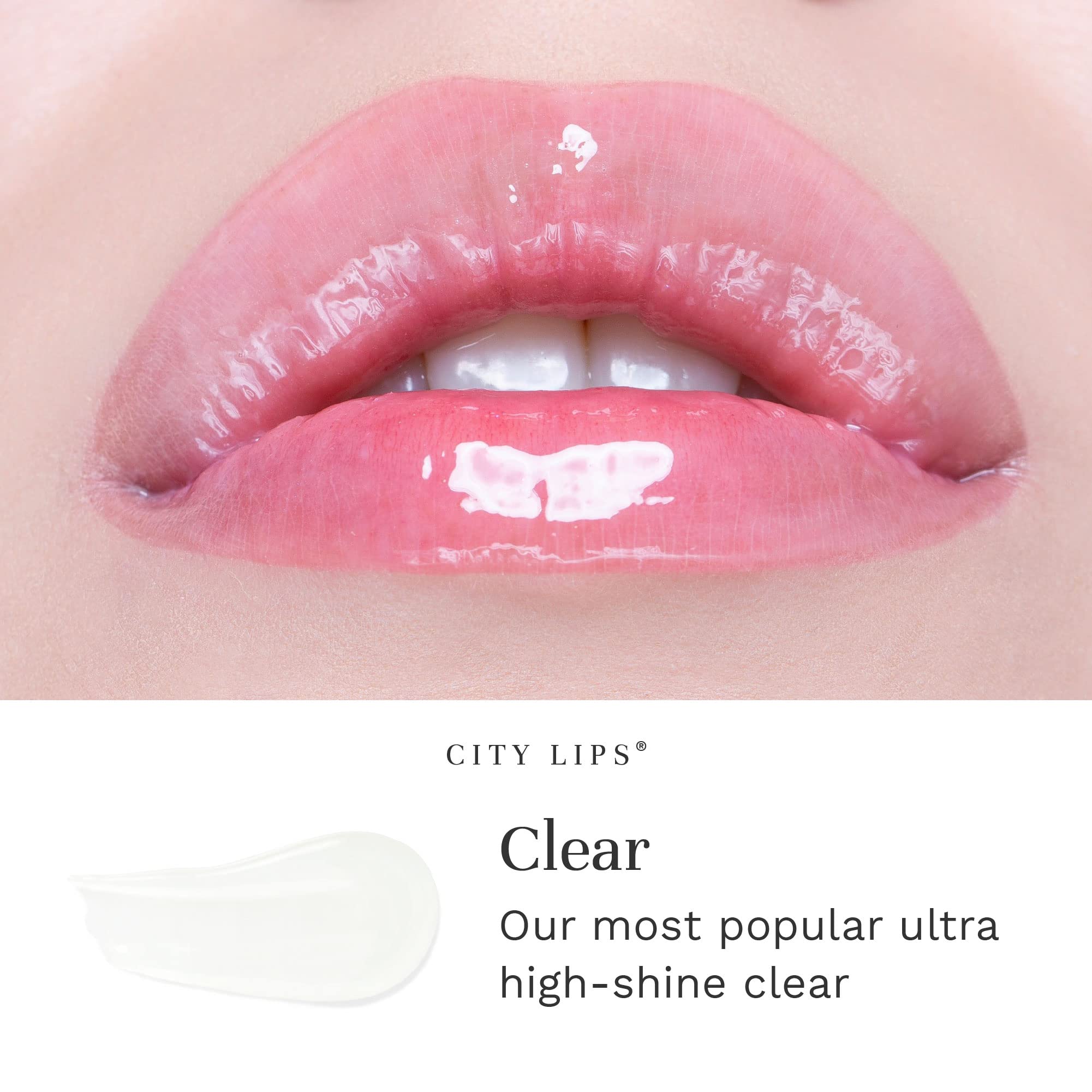 City Beauty City Lips Clear - Plumping Lip Gloss - Hydrate & Volumize - High Shine - Hyaluronic Acid & Peptides Visibly Smooth Lip Wrinkles - Cruelty-Free