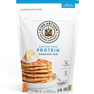 King Arthur Flour Gluten Free Protein Pancake Mix, Non-GMO Project Verified, No Sugar Added, Non-Dairy, 12 Oz