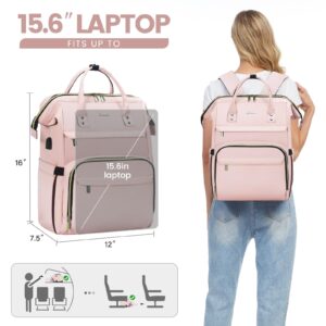 LOVEVOOK Laptop Backpack for Women Teacher Backpack Nurse Bag,Work Bag Backpack Purse Bag Anti-Theft Travel Backpack with USB Charging Port,15.6 Inch Backpack for College Business Casual