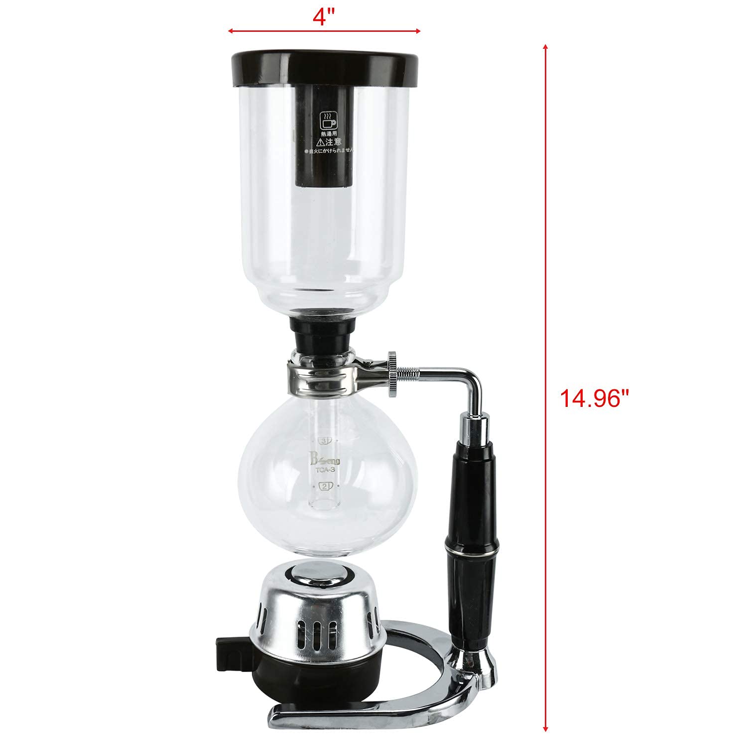 Amarine Made 3-Cup Coffee Syphon Tabletop Siphon (Syphon) Coffee Maker Gift Box Wrap for Christmas,birthday,Thanks Giving Day-Gift for Mother,Father,Friends (BT-3R)