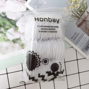 Honbay 100PCS Disposable Plastic False Eyelashes Glue Holder Eyelash Extension Glue Pallet Pads for Nail Art or Tattoo Ink (white)