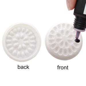 Honbay 100PCS Disposable Plastic False Eyelashes Glue Holder Eyelash Extension Glue Pallet Pads for Nail Art or Tattoo Ink (white)