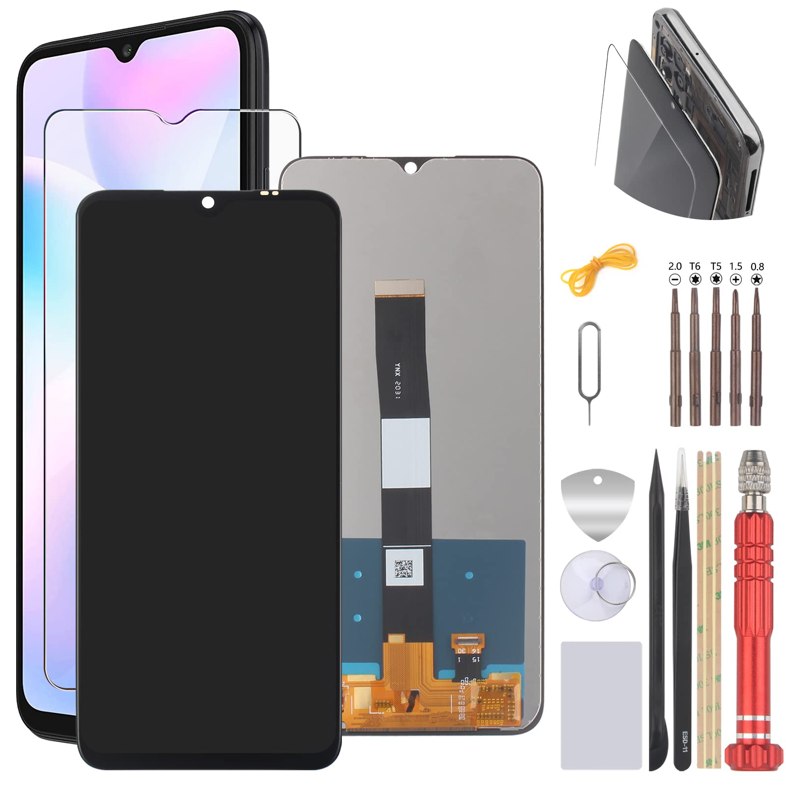 Pantalla LCD Screen Replacement for Xiaomi Redmi 9A M2006C3LG Redmi 9C Redmi 9C NFC Redmi 10A 6.53" LCD Display Touch Digitizer Assembly with Tools