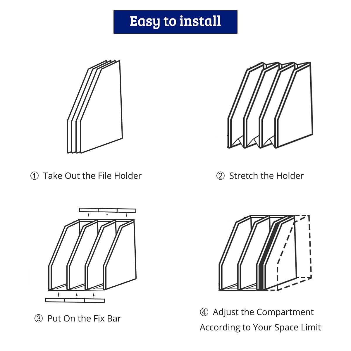 SAYEEC Desktop File Magazine Folder Holder 3 Section Plastic Hollow Documents Foldable Organizer File Cabinet Shelf Frames Dividers Rack Display and Storage