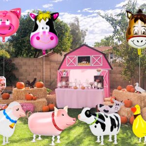 9pcs Farm Animals Balloons Farm Animal Party Decorations Farm Birthday Party Supplies Farm Balloons Duck, Rooster, Pig, Sheep, Horse, Cow, Donkey Balloons for Baby Shower Party Decorations