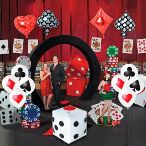 Casino Party Decorations Balloons 29pcs Dice Balloon Playing Cards Balloons Casino Foil Latex Balloons Casino Party Supplies for Las Vegas Party, Poker Events, Casino Night Birthday Party Decorations