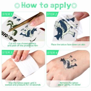 Zonon Dinosaur Temporary Tattoos Glow in The Dark for Kids Party Supplies Dinosaur Tattoos Sticker Luminous Jungle Waterproof Dino Temporary Tattoos for Boys Girls Party Supplies(Glow Style)