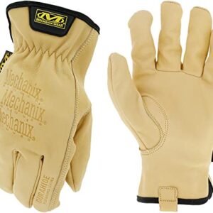 Mechanix Wear: Cow Leather Driver Glove with Durahide Water Resistant Technology, Quick Fitting Safety Work Gloves (Tan, X-Large)