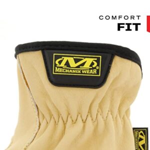 Mechanix Wear: Cow Leather Driver Glove with Durahide Water Resistant Technology, Quick Fitting Safety Work Gloves (Tan, X-Large)