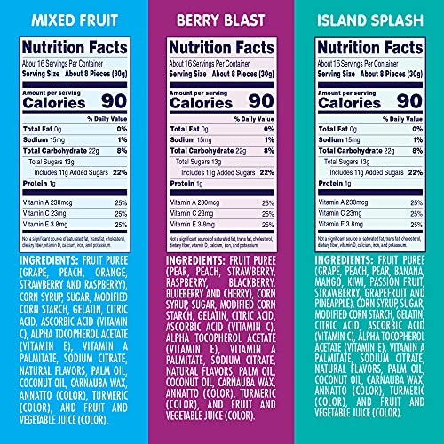 Welch's Juicefuls Juicy Fruit Snacks, Mixed Fruit, Berry Blast & Island Splash Fruit Gushers Variety Pack, Great For School Lunches, Gluten Free, 4 Oz Individual Single Serve Bags (Pack Of 12)