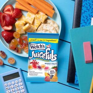 Welch's Juicefuls Juicy Fruit Snacks, Mixed Fruit, Berry Blast & Island Splash Fruit Gushers Variety Pack, Great For School Lunches, Gluten Free, 4 Oz Individual Single Serve Bags (Pack Of 12)