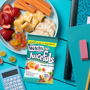 Welch's Juicefuls Juicy Fruit Snacks, Mixed Fruit, Berry Blast & Island Splash Fruit Gushers Variety Pack, Great For School Lunches, Gluten Free, 4 Oz Individual Single Serve Bags (Pack Of 12)