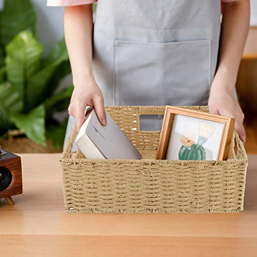 Hemoton 1pc Rattan Sundries Storage Basket Wicker Basket Clothes Storage Container Woven Storage Organizer with Lid Woven Basket Container Sundries Basket Weaving Toilet Child Fruit Stand