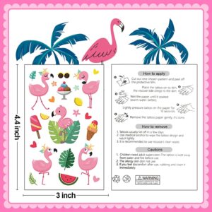 Cerlaza 235 Styles Hawaiian Luau Flamingo Temporary Tattoos for Kids Girls, Tropical Summer Fake Tattoo Stickers Aloha Beach Pool Party Supplies Favors Decorations (10 Sheets)