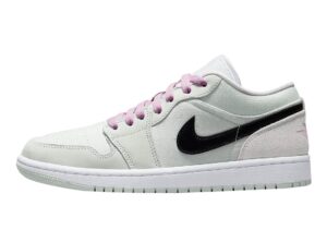 nike women's wmns air jordan 1 low se barely green, barely green/black, 7.5w