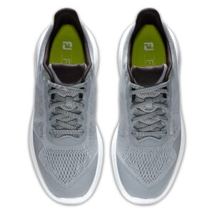 FootJoy Men's FJ Flex Golf Shoe, Grey/White/Lime, 9.5