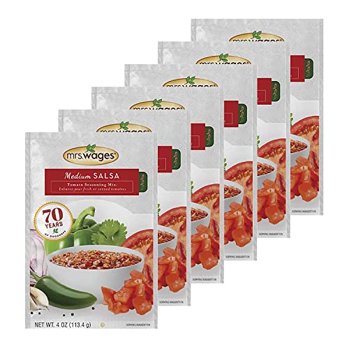 Mrs. Wages Medium Spicy Salsa Seasoning Mix, 4 Oz (Pack of 6)