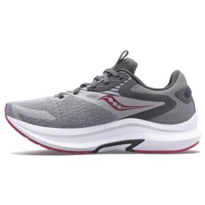 saucony women's axon 2 running shoe, shadow/quartz, 9