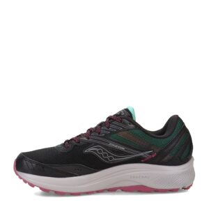 saucony women's cohesion tr15 running shoe, black/dusk/mint, 8