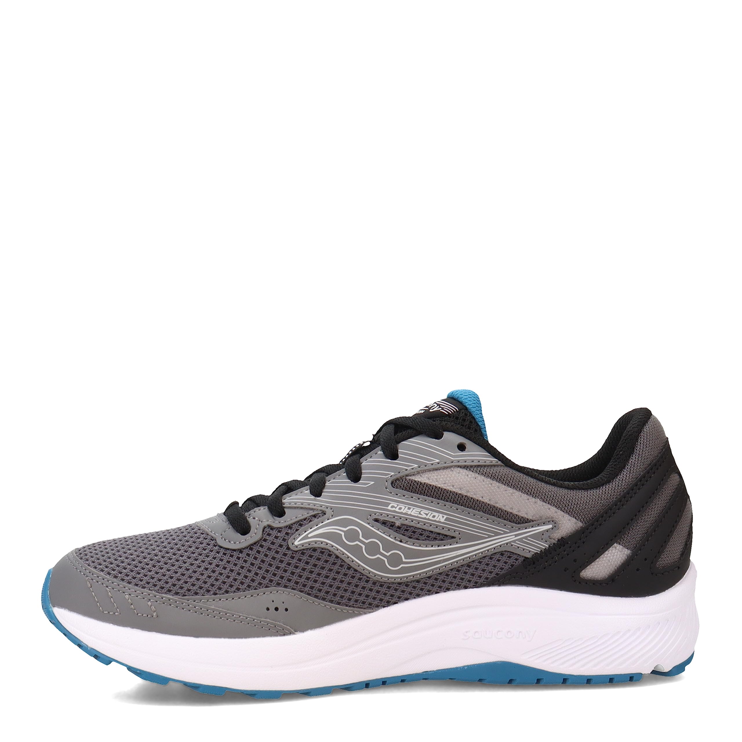 Saucony Men's Cohesion 15 Running Shoe, Charcoal/Topaz, 12