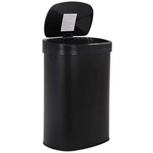 13 gallon 50 liter garbage can kitchen trash can with lid automatic sensor touch free stainless steel waste bin for bathroom bedroom home office,black