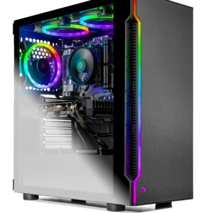 SkyTech Shadow Gaming Computer PC Desktop - Ryzen 5 3600 6-Core 3.6GHz, 1660 Super 6G, 1TB SSD, 16GB DDR4 3000, RGB Fans, AC WiFi, Windows 10 Home 64-bit, Black