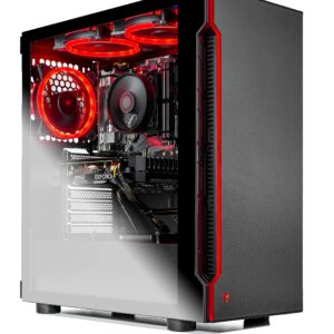 SkyTech Shadow Gaming Computer PC Desktop - Ryzen 5 3600 6-Core 3.6GHz, 1660 Super 6G, 1TB SSD, 16GB DDR4 3000, RGB Fans, AC WiFi, Windows 10 Home 64-bit, Black