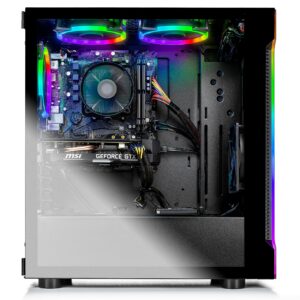 SkyTech Shadow Gaming Computer PC Desktop - Ryzen 5 3600 6-Core 3.6GHz, 1660 Super 6G, 1TB SSD, 16GB DDR4 3000, RGB Fans, AC WiFi, Windows 10 Home 64-bit, Black