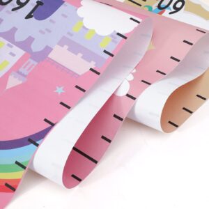 HIFOT Kids Growth Chart Height Measuring Chart, Unicorn Canvas Wall Hanging Rulers for Baby Children Girls Bedroom Decor 74.8''* 7.87''