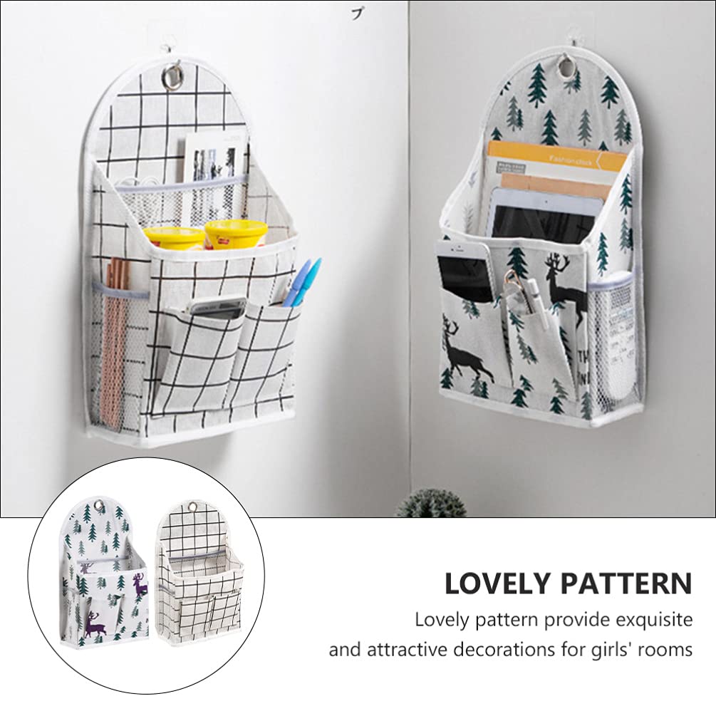 2pcs Storage Bag White Cotton Linen Student Make up Shoe Rack