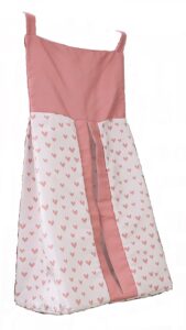 1 pc light pink hearts print pattern crib diaper stacker storage organizer