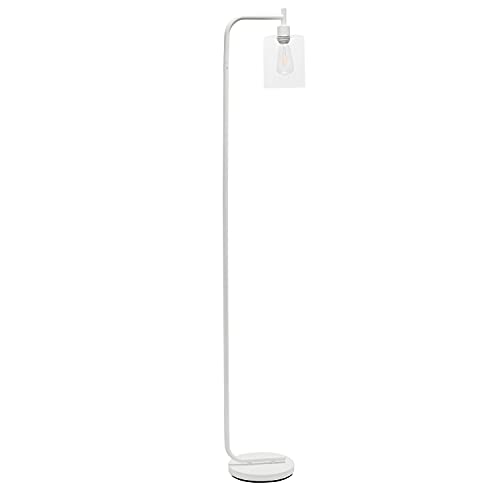 Simple Designs LF2009-WHT Modern Iron Lantern Floor Lamp, White