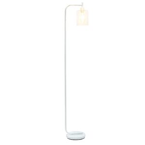 Simple Designs LF2009-WHT Modern Iron Lantern Floor Lamp, White