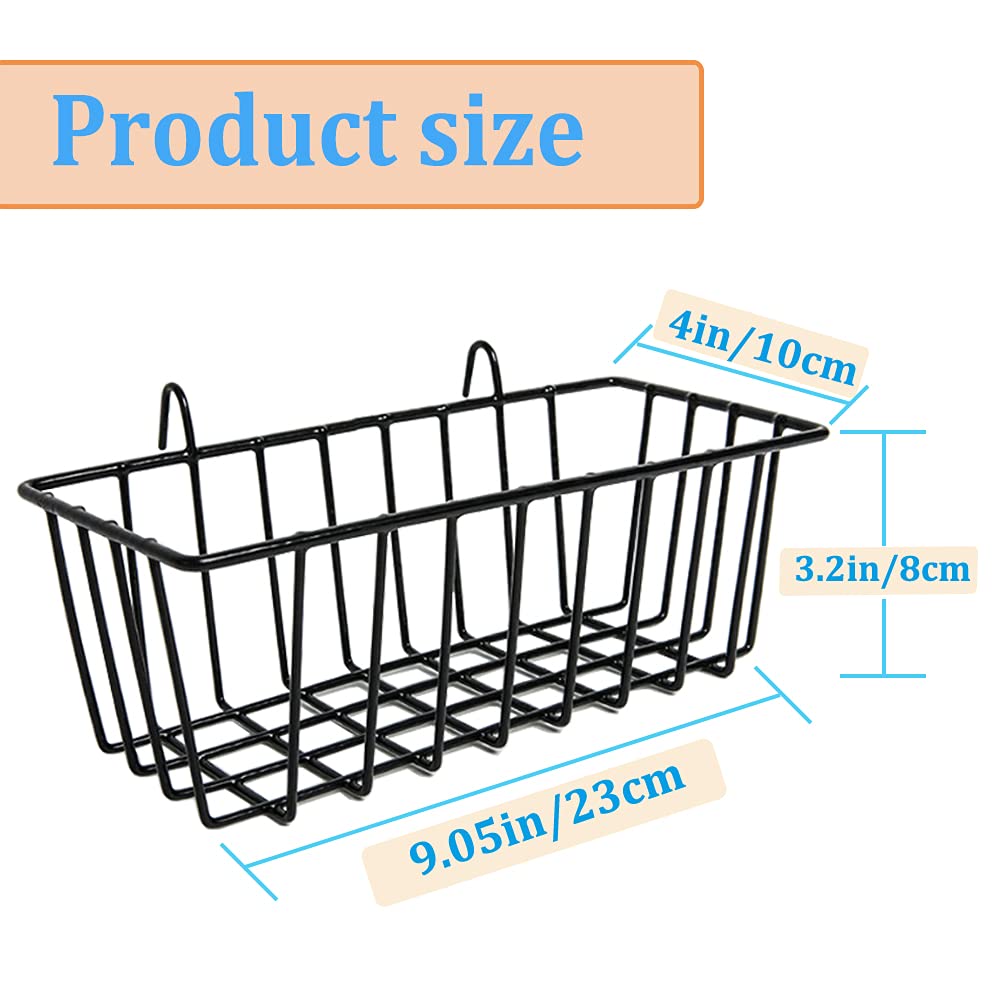 Jnnzzggu 3 Pack Wire Baskets,Wall Grid Panel Hanging Wire Basket,Wall Storage and Display Basket for Cabinet & Pantry Organization and Kitchen,Bathroom,Bedroom Storage