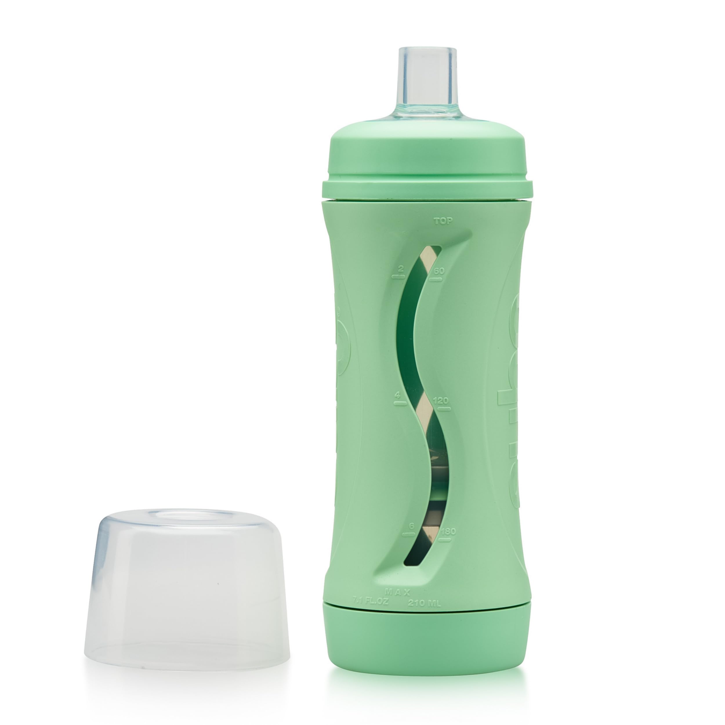 Subo Baby Food Bottle | No Mess Baby Toddler Self Feeder | Squeeze Free Design for Purees, Smoothies, Yogurt, Oatmeal, or Thickened Liquids | Reusable Silicone Washable Cup (Mint)