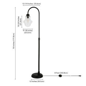 Sara 70" Tall Floor Lamp with Glass Shade in Blackened Bronze/Seeded