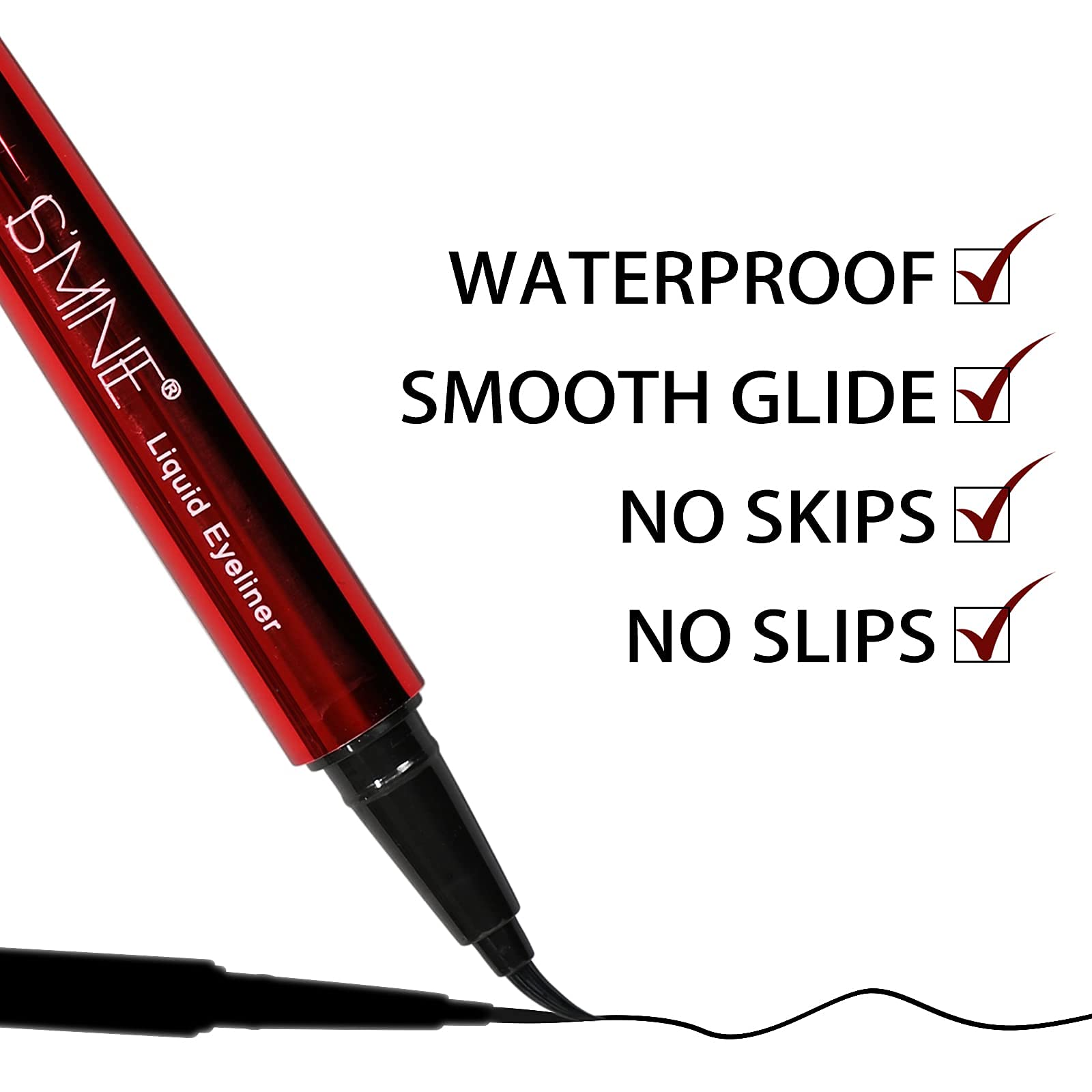 ISMINE Professional Matte Vegan smudge proof Eyeliner, Makeup liner Easy Liquid Pen No-Skip Eyeliner, Waterproof Formula, Long lasting Liquid Eyeliner Black