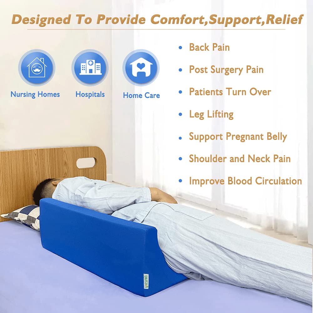 Mistuki Wedge Pillow for Sleeping Side Sleeper Body Positioners Bed Foam Wedges After Surgery Leg Elevation Incline Bolster 30 Degree Medical Triangle Positioning Pillow for Elderly Pregnancy