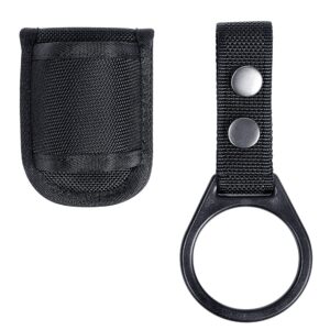 TAFTACFR Compact Flashlight Holder(Open Top)+ Flashlight Ring Strap Holder Hold Mag Lite and Other D/C Cell Flashlights(Nylon Outer Snap)